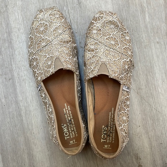 Toms | Shoes | Sparkly Champagne Toms | Poshmark